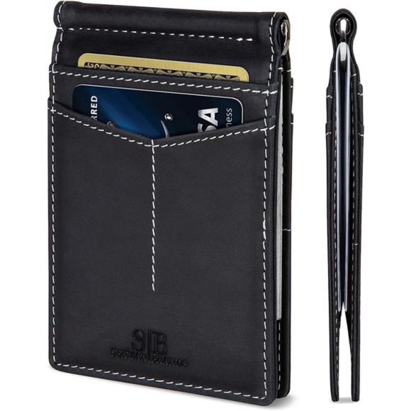 Bags | Rfid Blocking Wallet Slim Bifoldgenuine Leather Minimalist Front ...